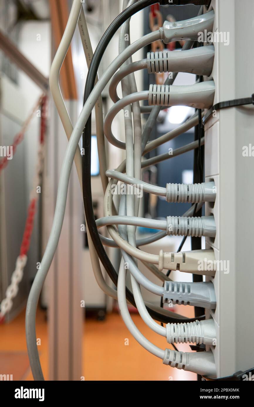 Full power outlet extension cord. Plugged in sockets, maximum capacity ...