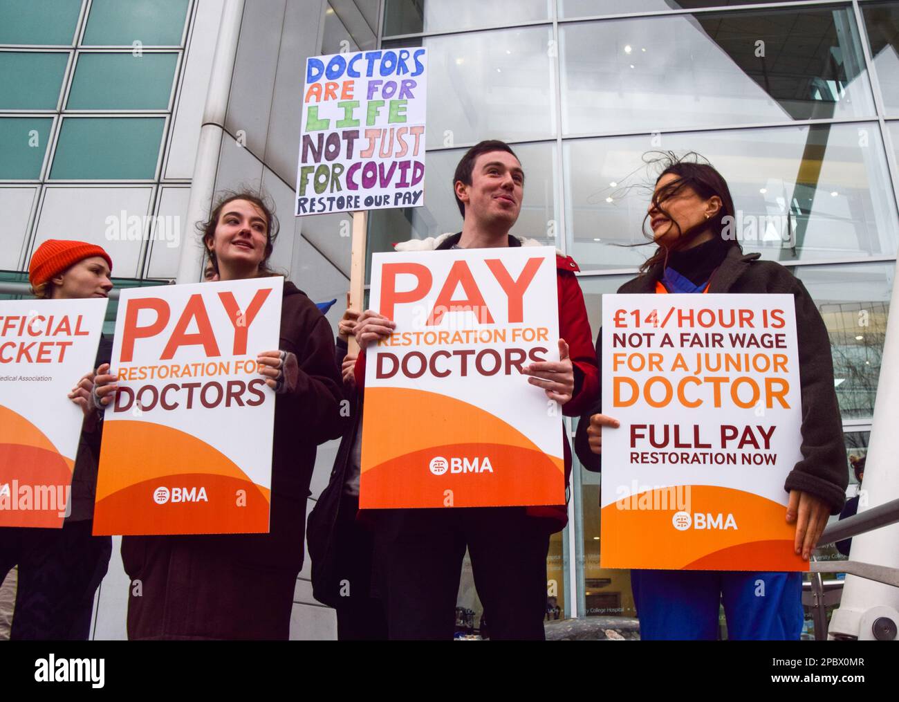 London, UK. 13th March 2023. BMA (British Medical Association) picket ...