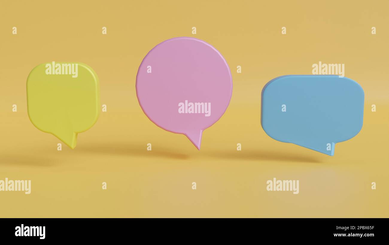 Speech bubbles.Blank 3D text bubbles for business design, discussion ...