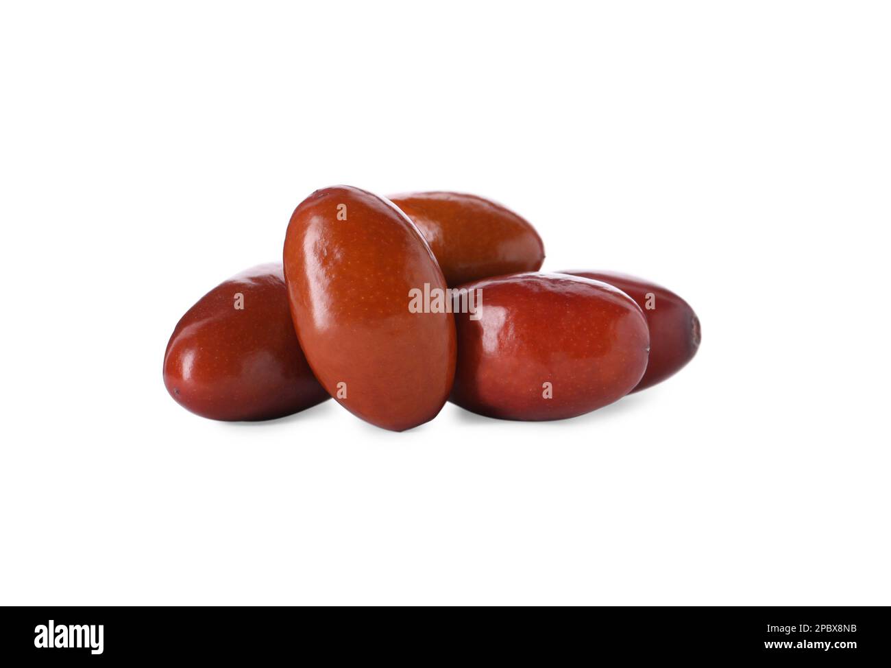 Heap of ripe red dates on white background Stock Photo - Alamy