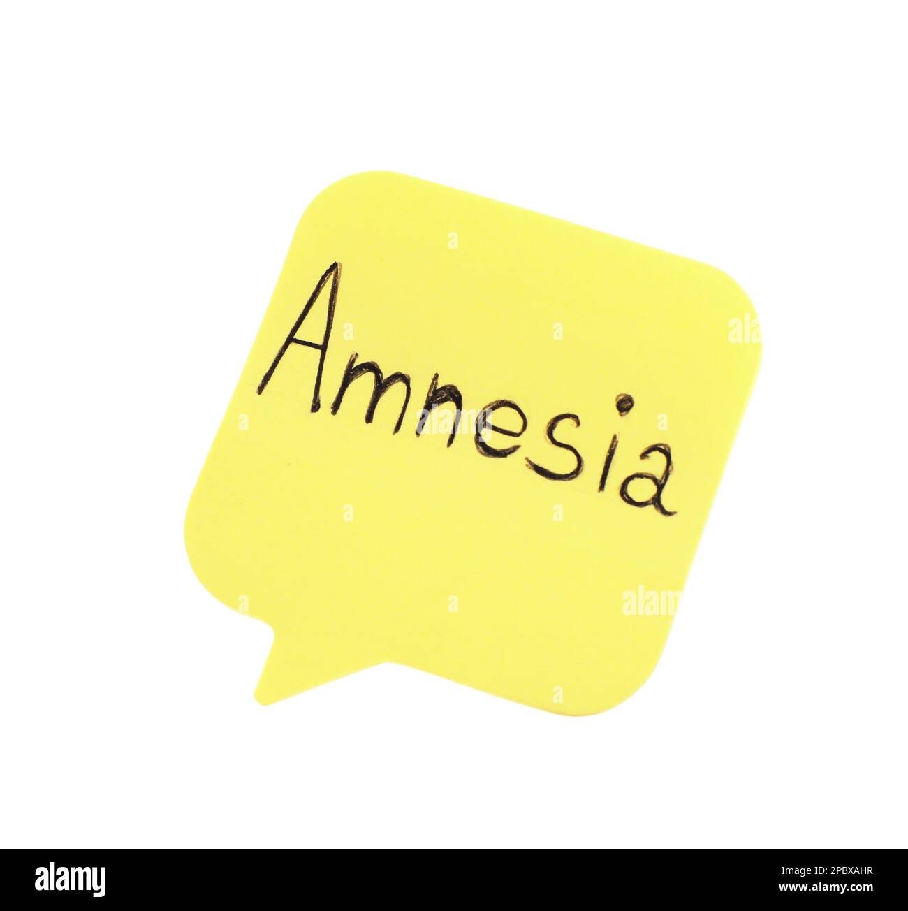 Yellow sticky note with word Amnesia on white background Stock Photo ...