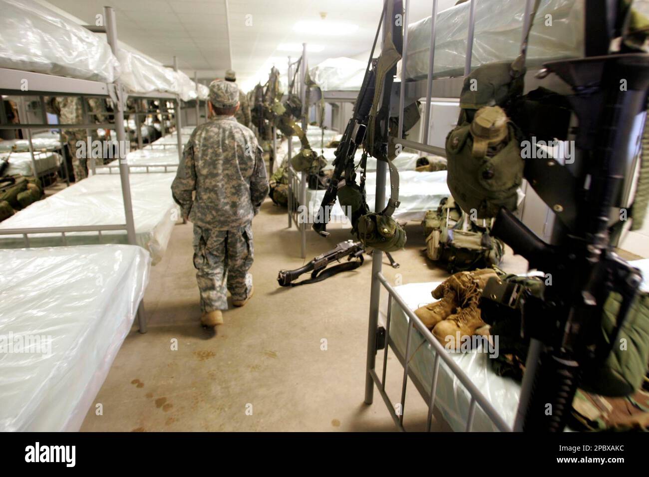 Riley Woina checks out the barracks of the Army Ranger trainees on ...