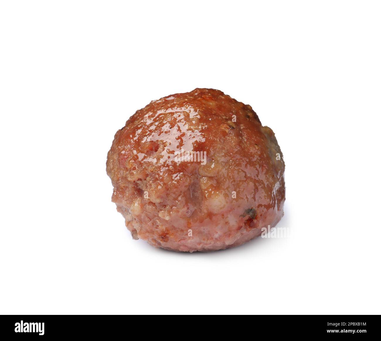 One tasty cooked meatball isolated on white Stock Photo - Alamy