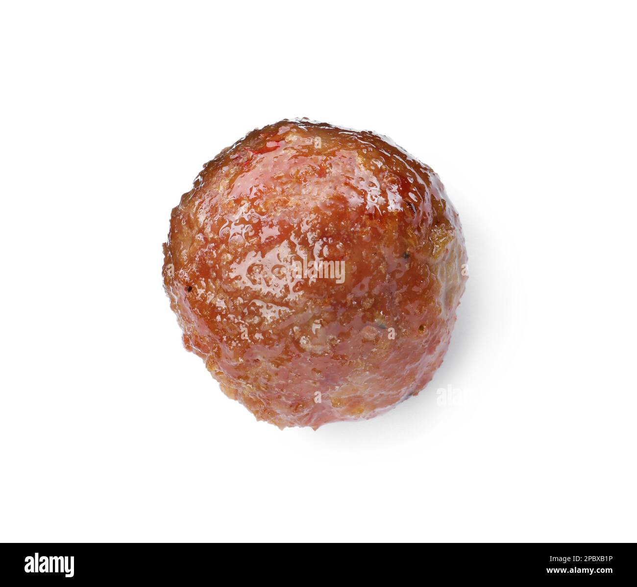 Tasty cooked meatball isolated on white, top view Stock Photo - Alamy