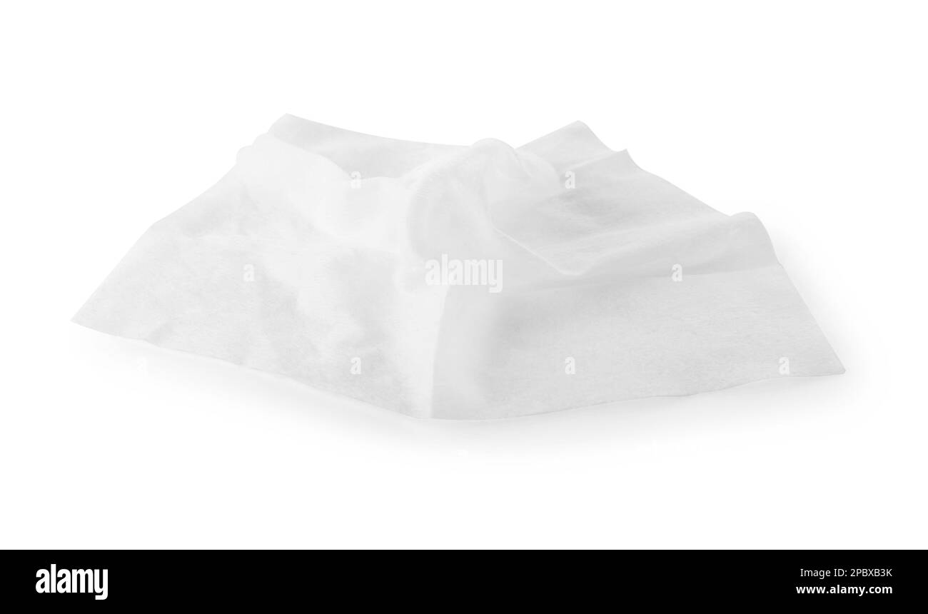 One clean wet wipe isolated on white Stock Photo - Alamy