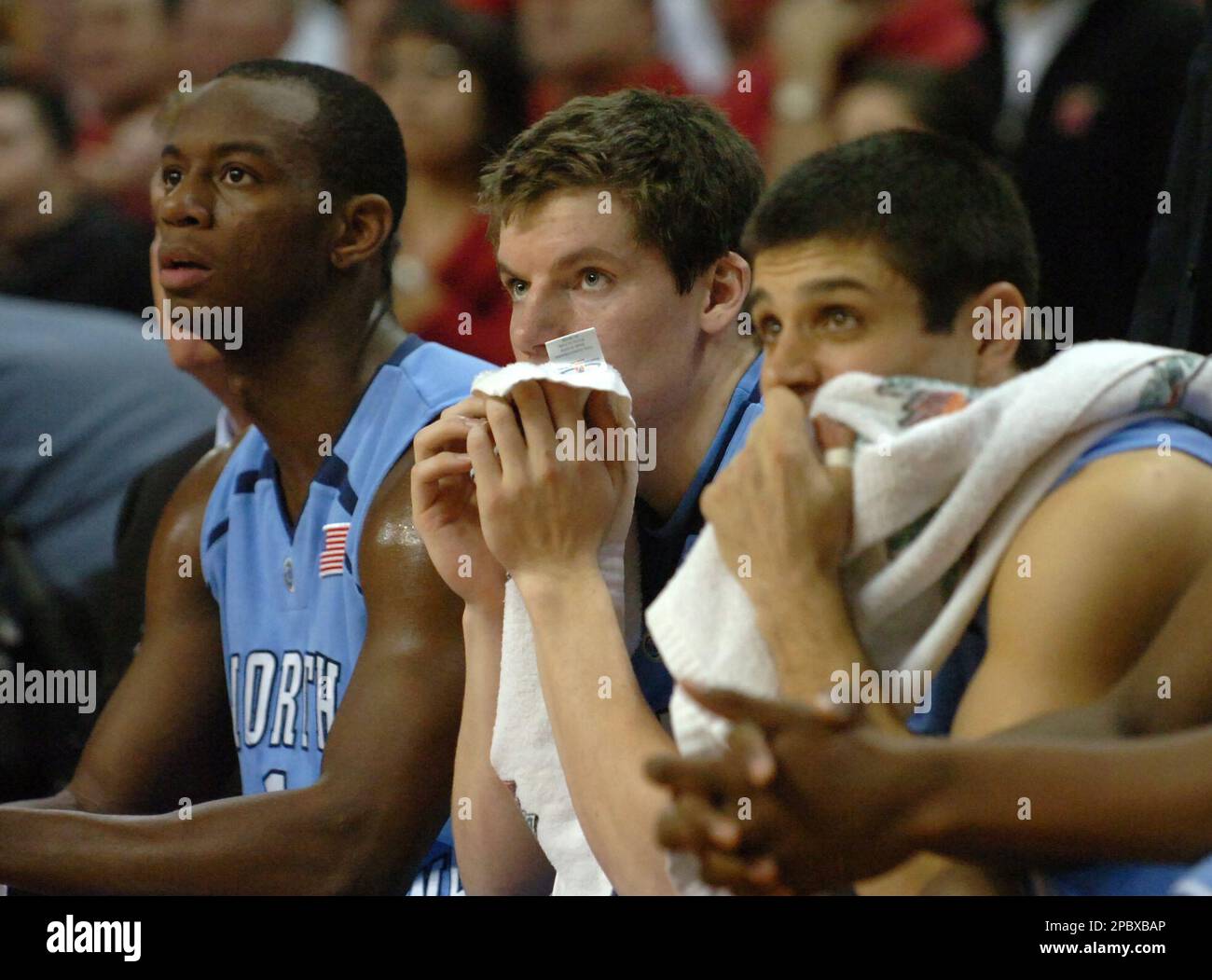North Carolina's, from left, Marcus Ginyard, Bobby Frasor and Wes ...