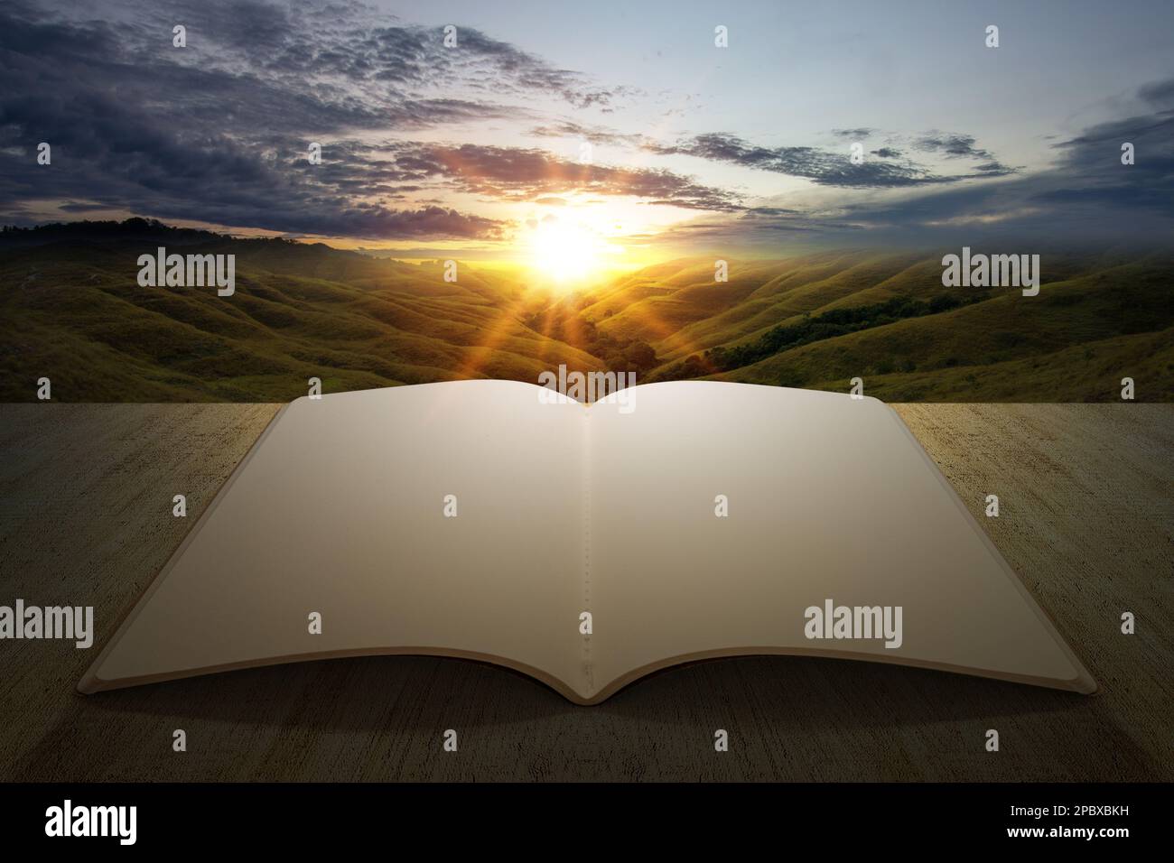 Opened book on sky hi-res stock photography and images - Alamy
