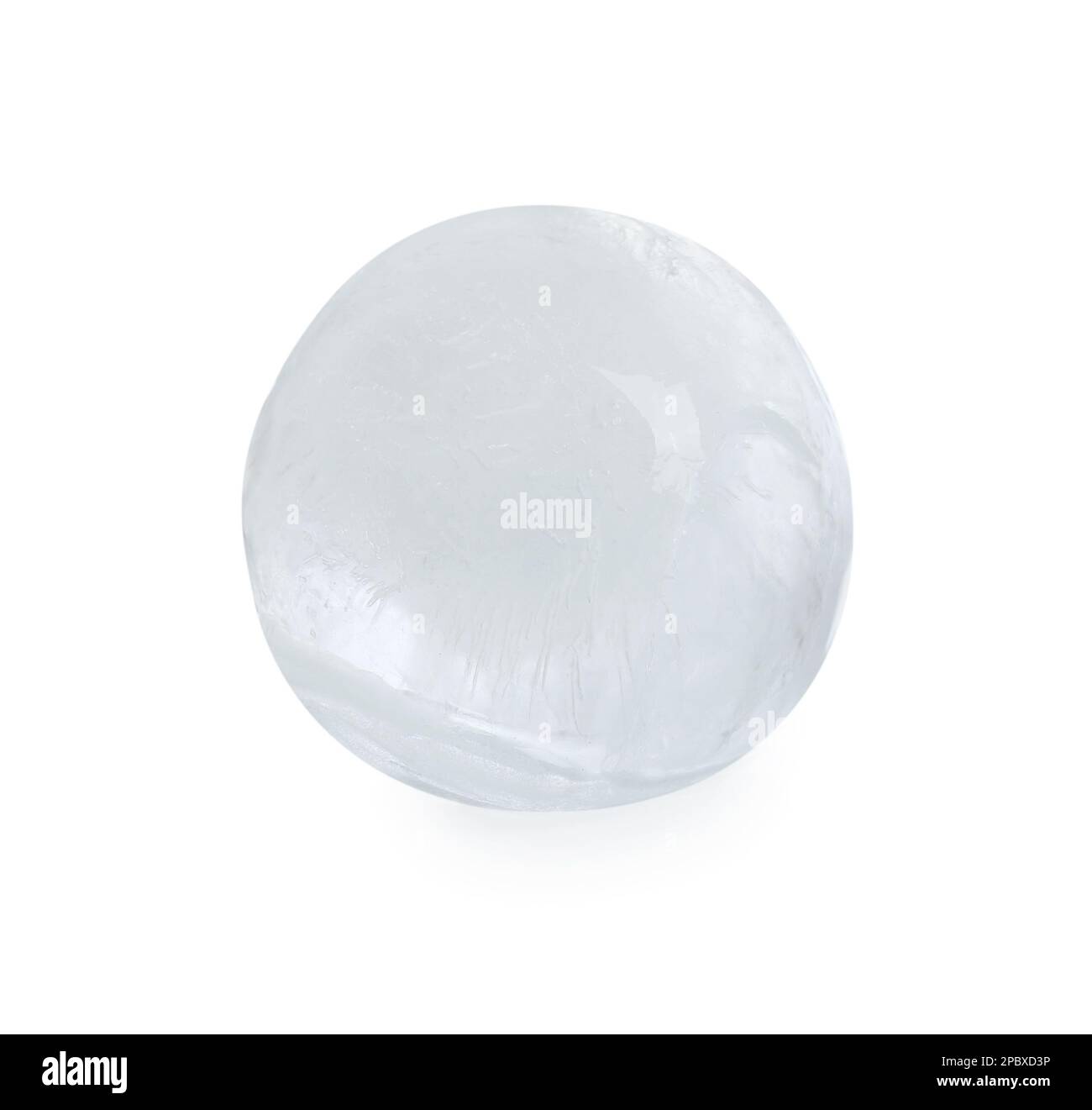 One frozen ice ball isolated on white Stock Photo - Alamy