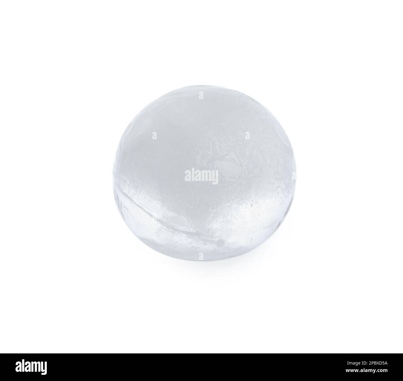 One melting ice ball isolated on white Stock Photo - Alamy