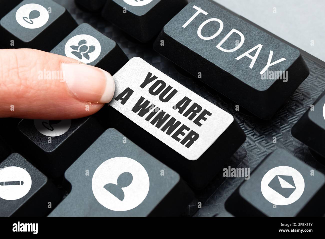 Hand writing sign You Are A Winner. Business concept motivation ...