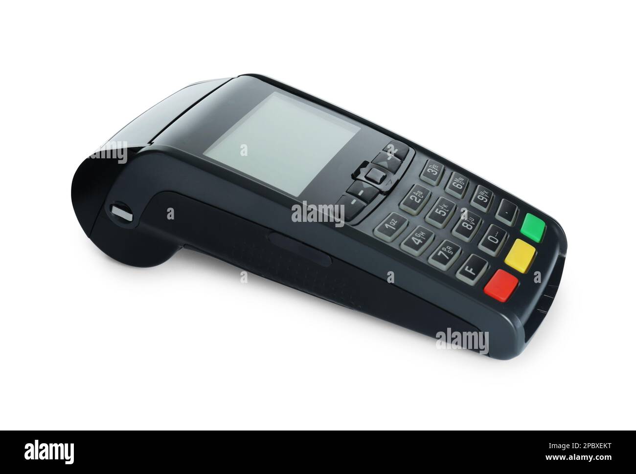 New modern payment terminal isolated on white Stock Photo - Alamy