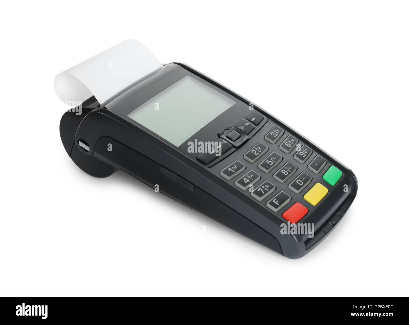 New modern payment terminal isolated on white Stock Photo - Alamy
