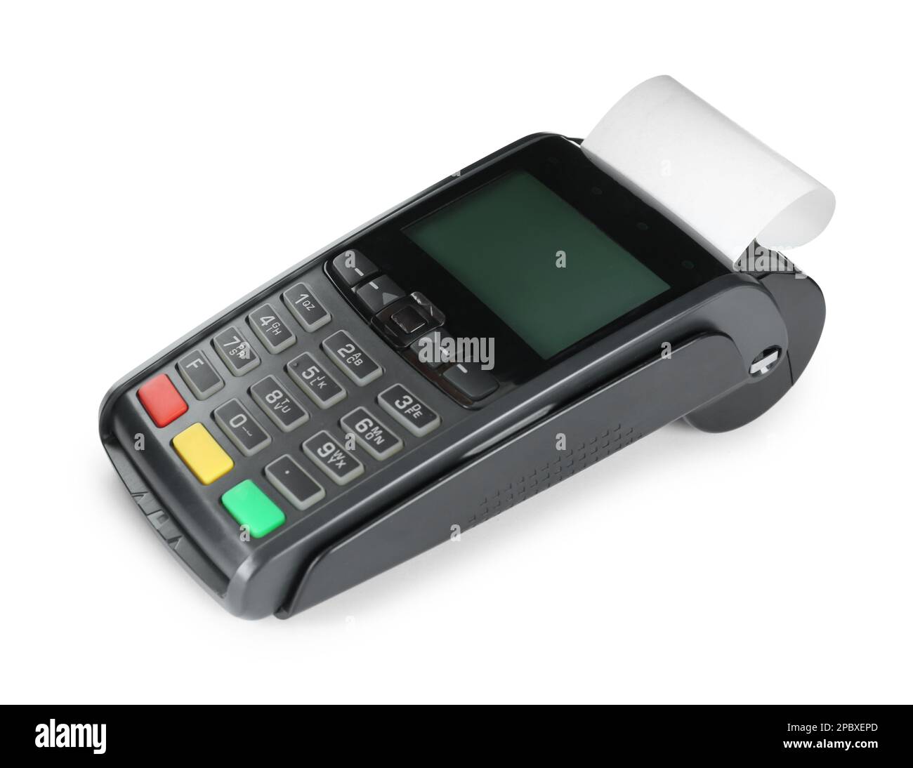 New modern payment terminal isolated on white Stock Photo - Alamy