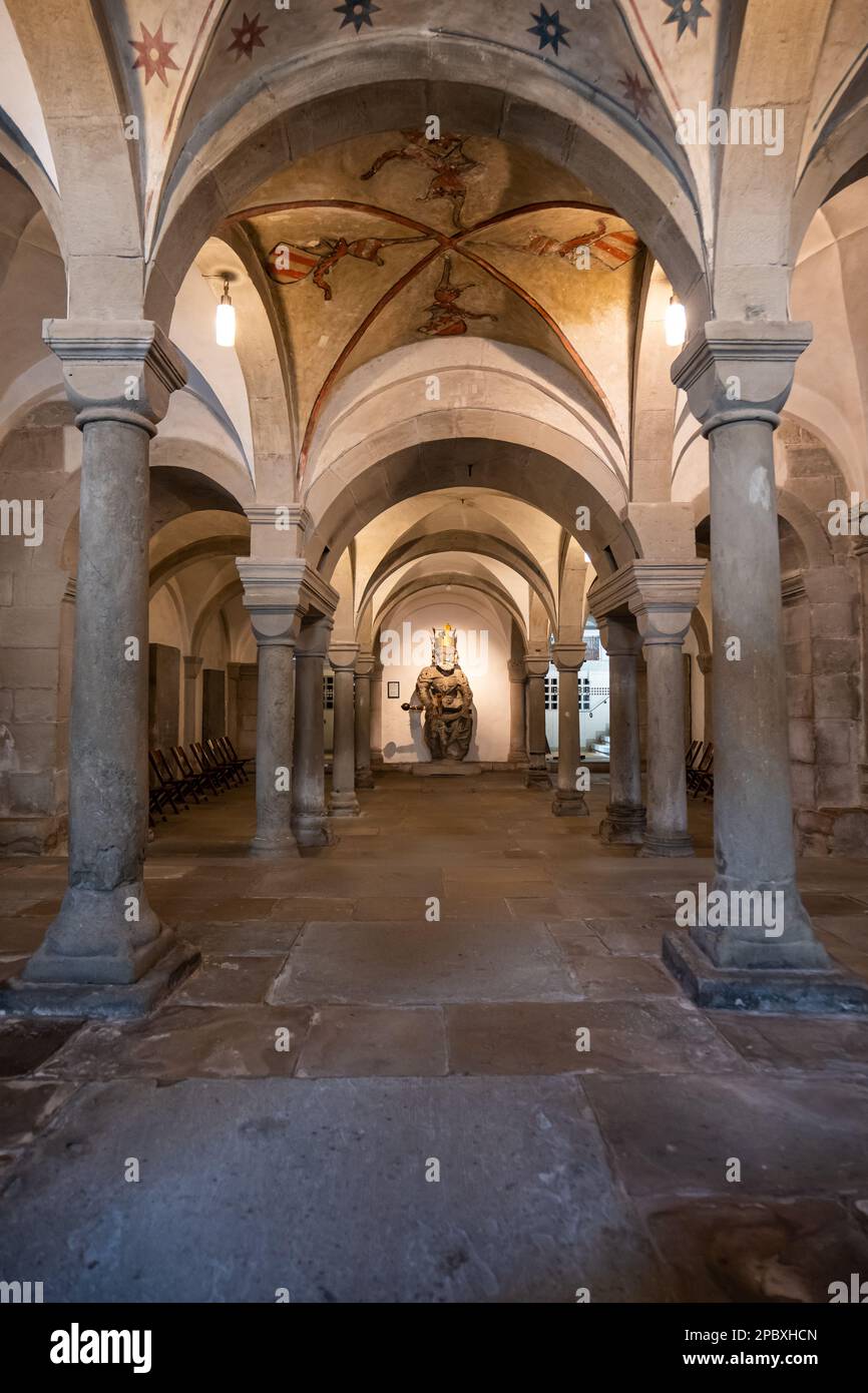 Charlemagne crypt inside Grossmunster or Grossmünster church in Zurich ...