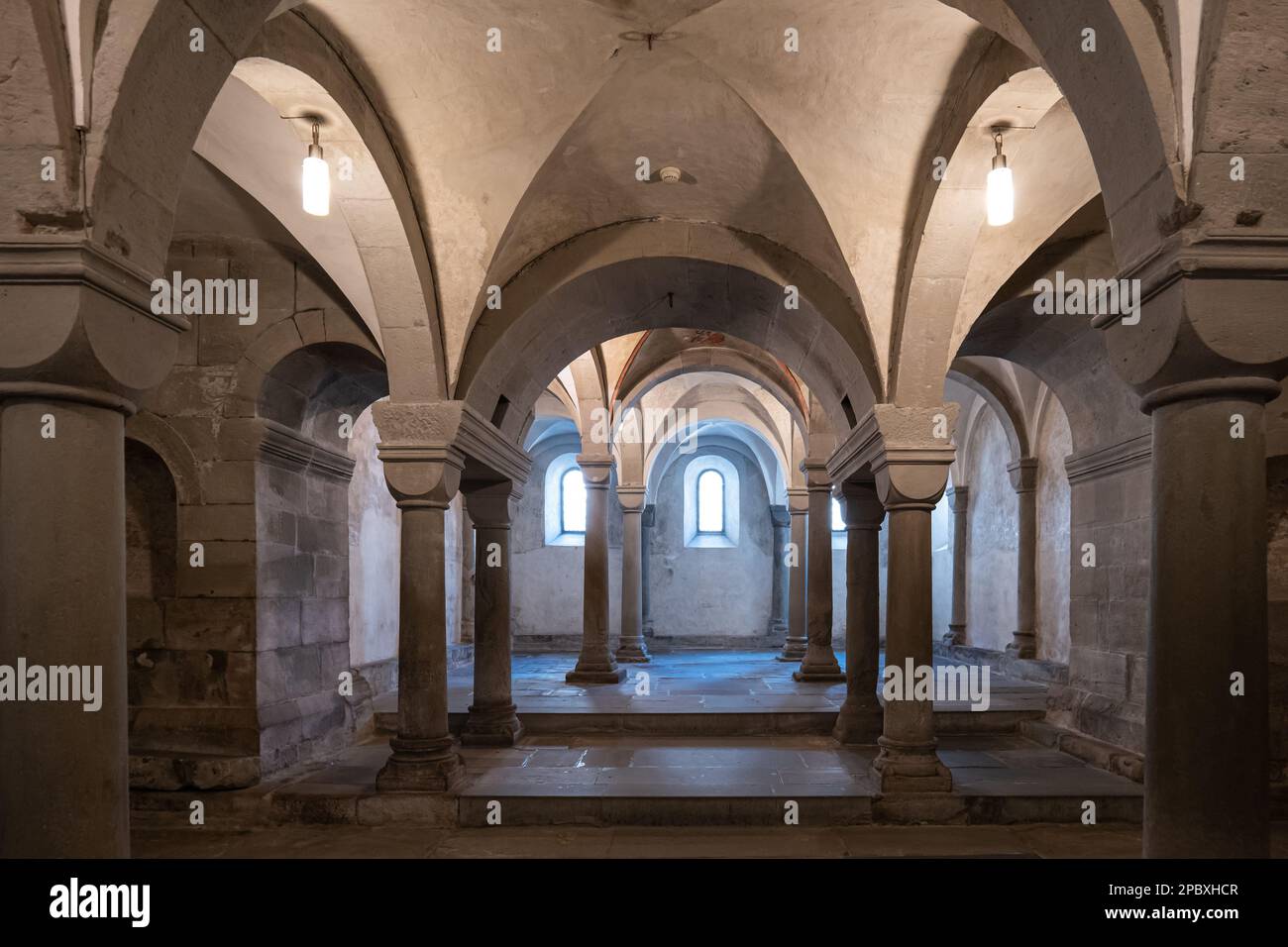 Charlemagne crypt inside Grossmunster or Grossmünster church in Zurich ...