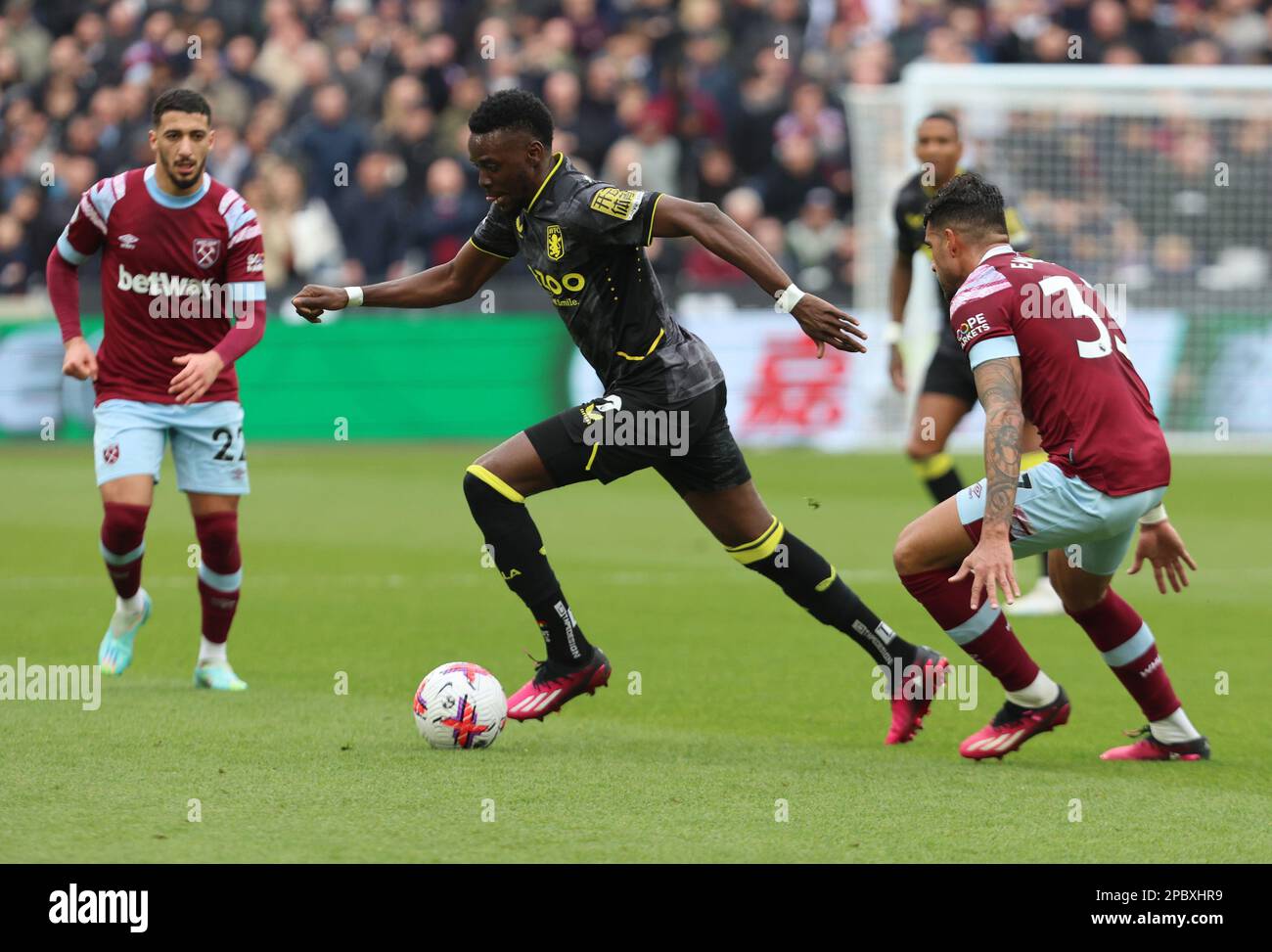 Bertrand Traore of Aston Villa in action during English Premier League ...