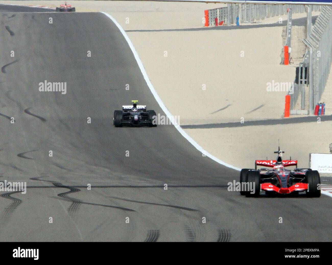 Drivers test their cars and equipment during Formula One test laps ...