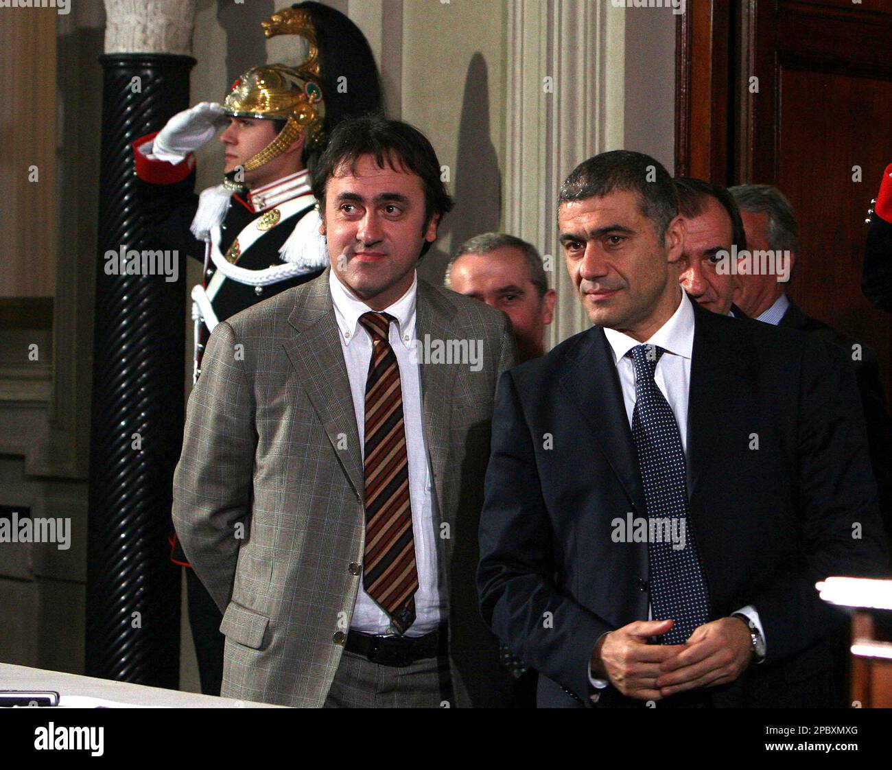 Green party Angelo Bonelli, left, and Pecoraro Scanio walk past ...