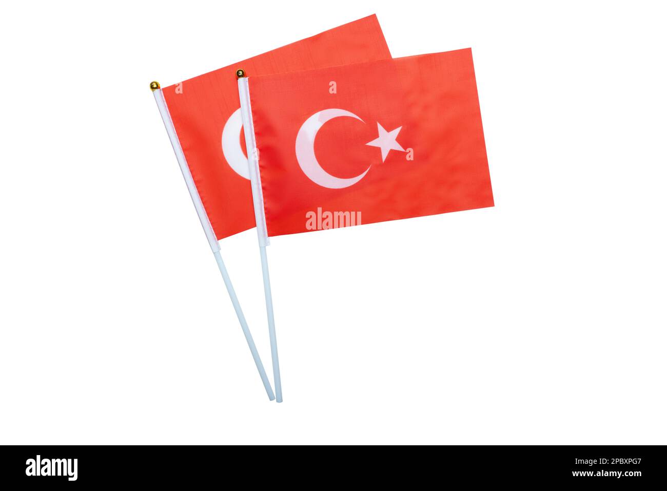 Turkish national flag isolated over white background Stock Photo - Alamy