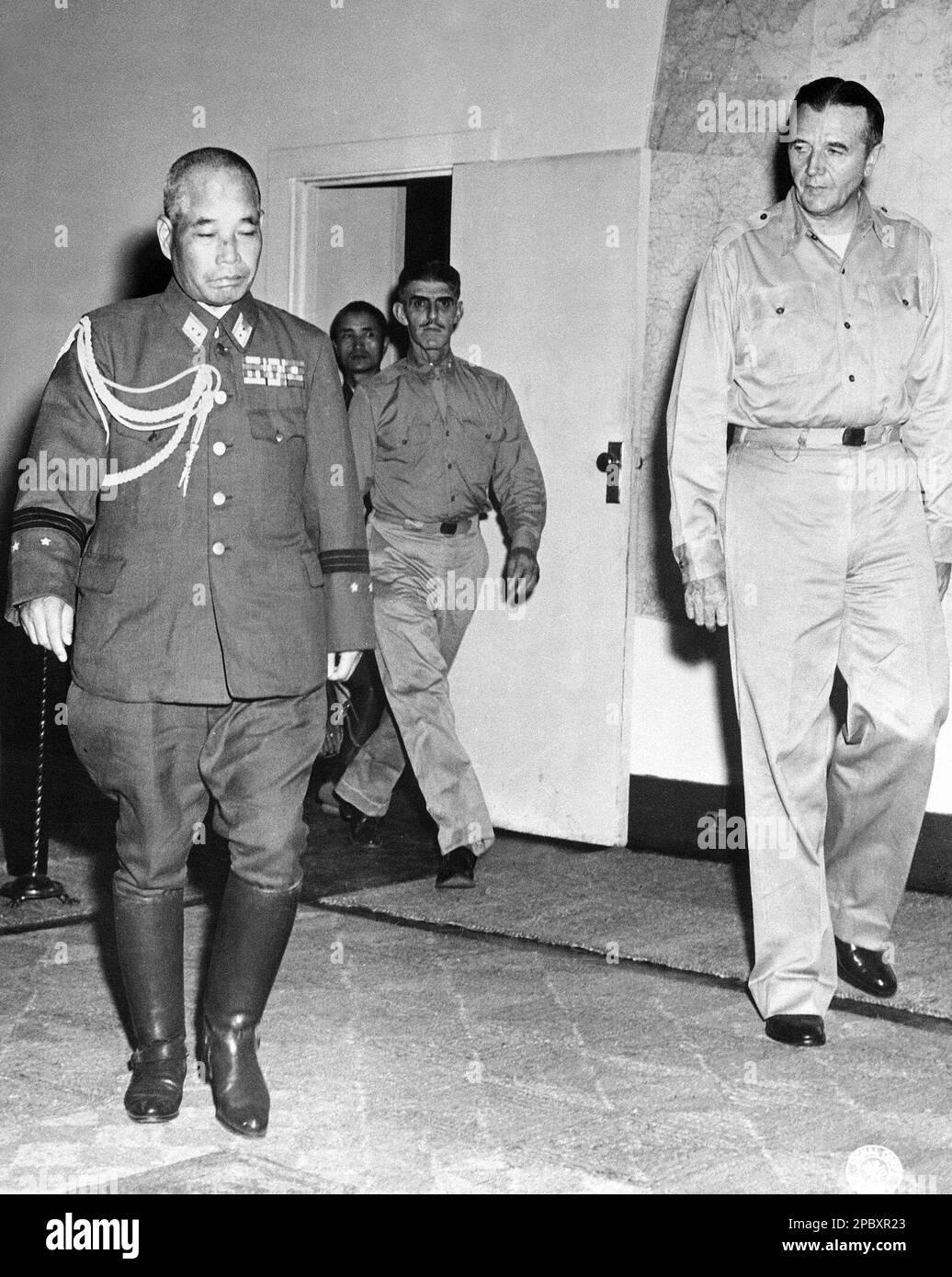 ** FILE ** Lt. Gen. Takashiro Kawabe, left, vice chief of the Japanese ...