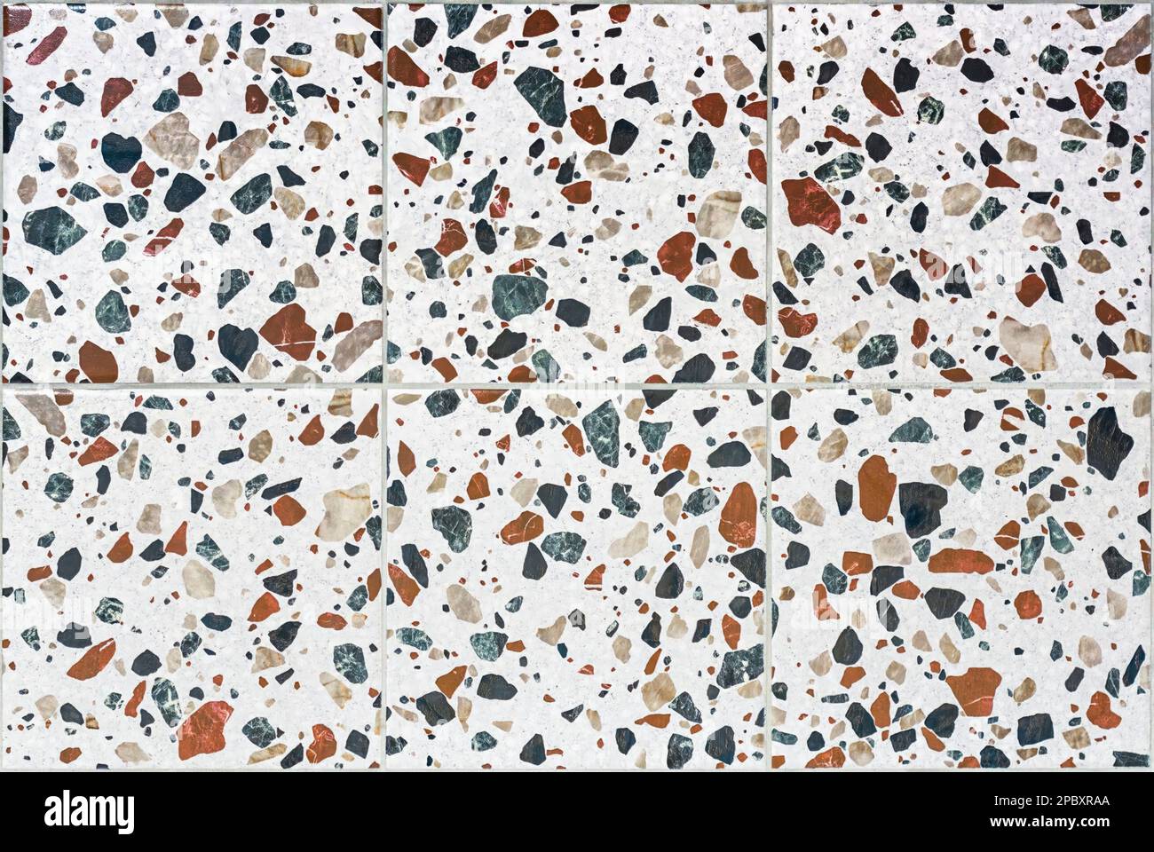 Seamless texture of ceramic tiles with a pattern in the Terrazzo style ...