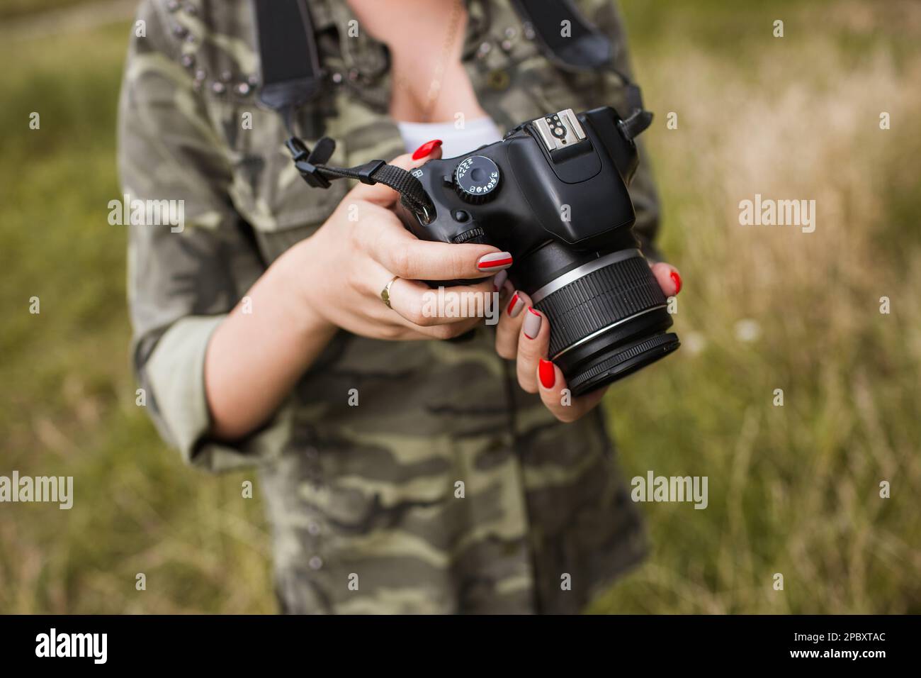 Photographer hands work backstage concept Stock Photo - Alamy