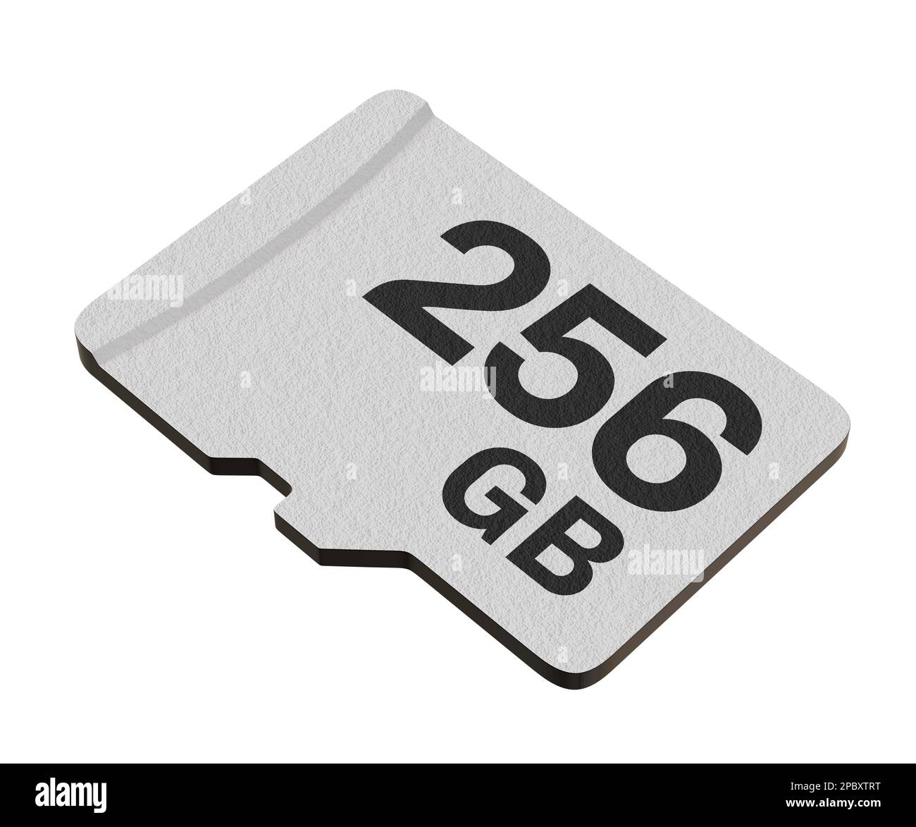 Memory card with 256 GB capacity, MicroSD flash storage disc isolated ...