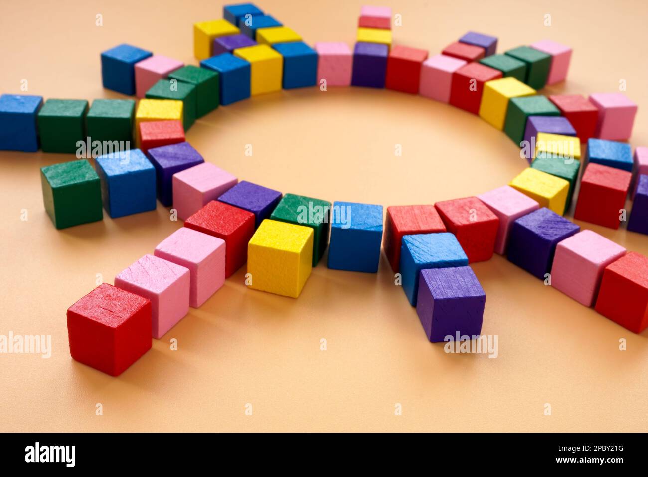 Circle from colorful cubes as symbol of unity and cooperation Stock ...