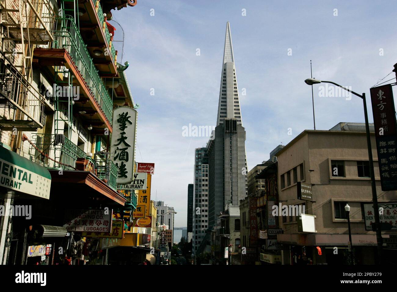 ** FILE ** The Transamerica building towers over Chinese storefronts in ...