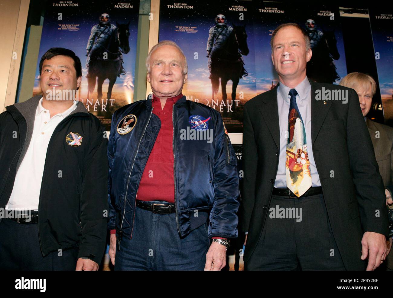 Astronauts Leroy Chiao, left, Buzz Aldrin, center, and Rick Searfoss ...