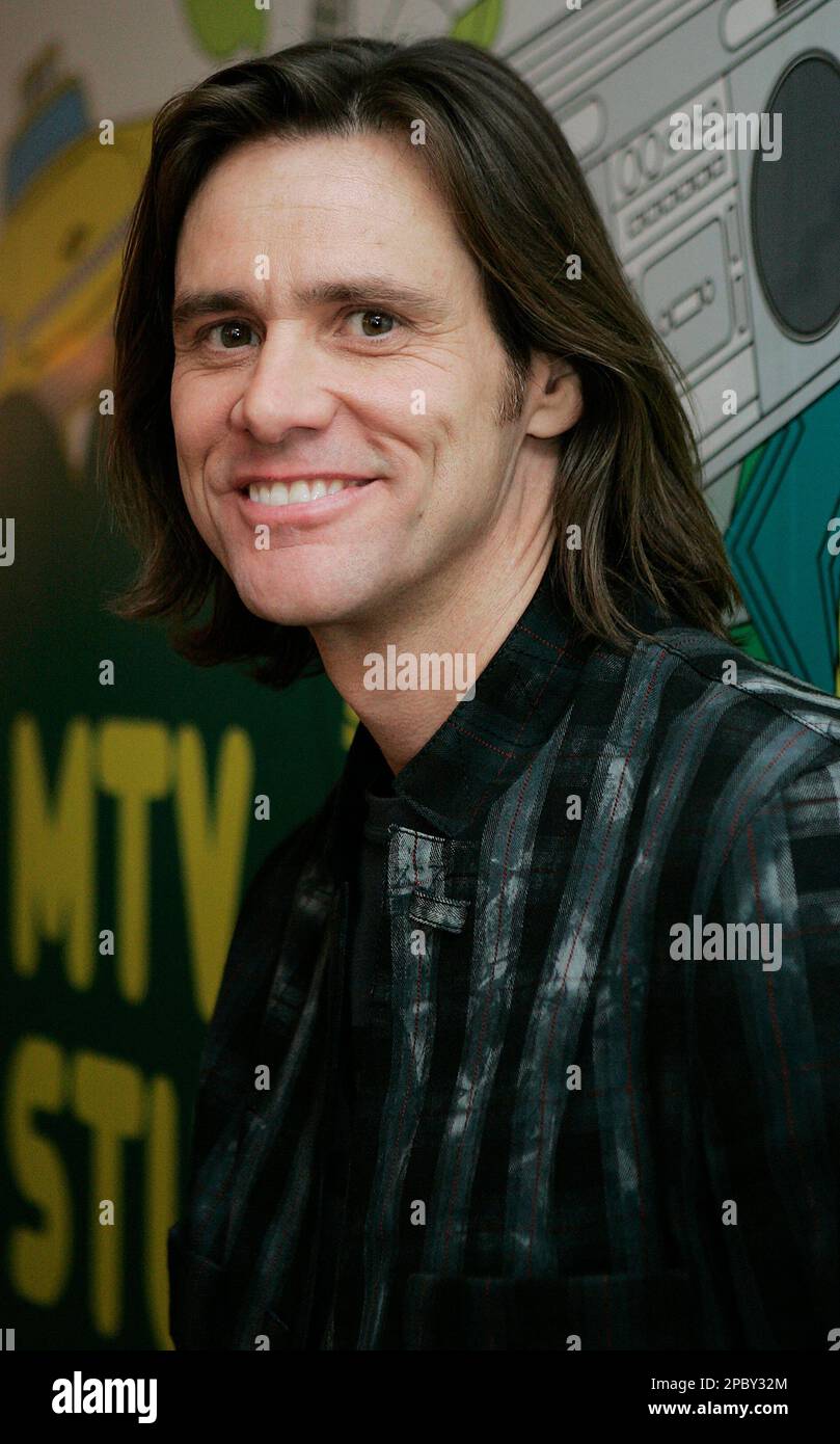 Actor Jim Carrey appears backstage during MTV's "Total Request Live ...