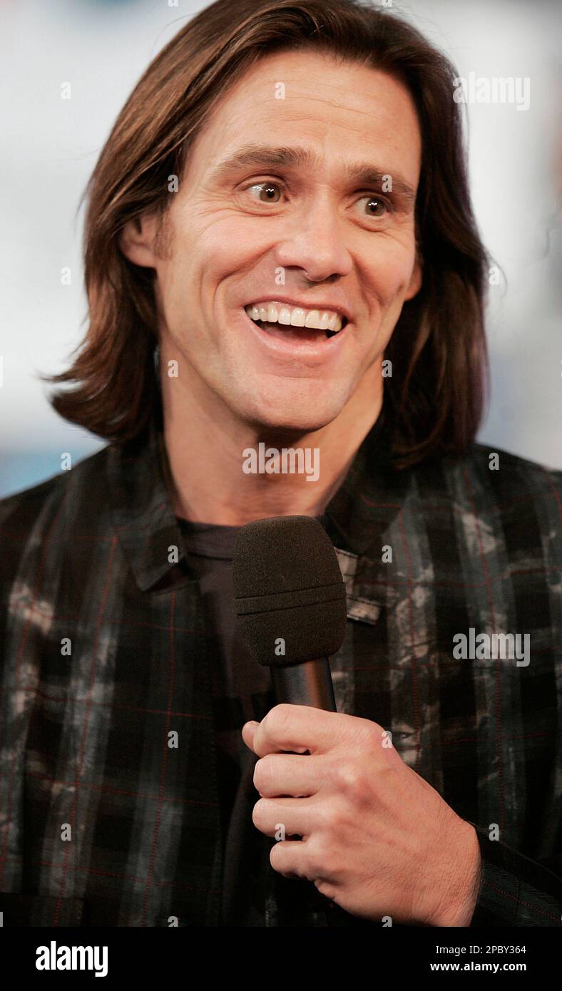 Actor Jim Carrey appears on stage during MTV's "Total Request Live ...