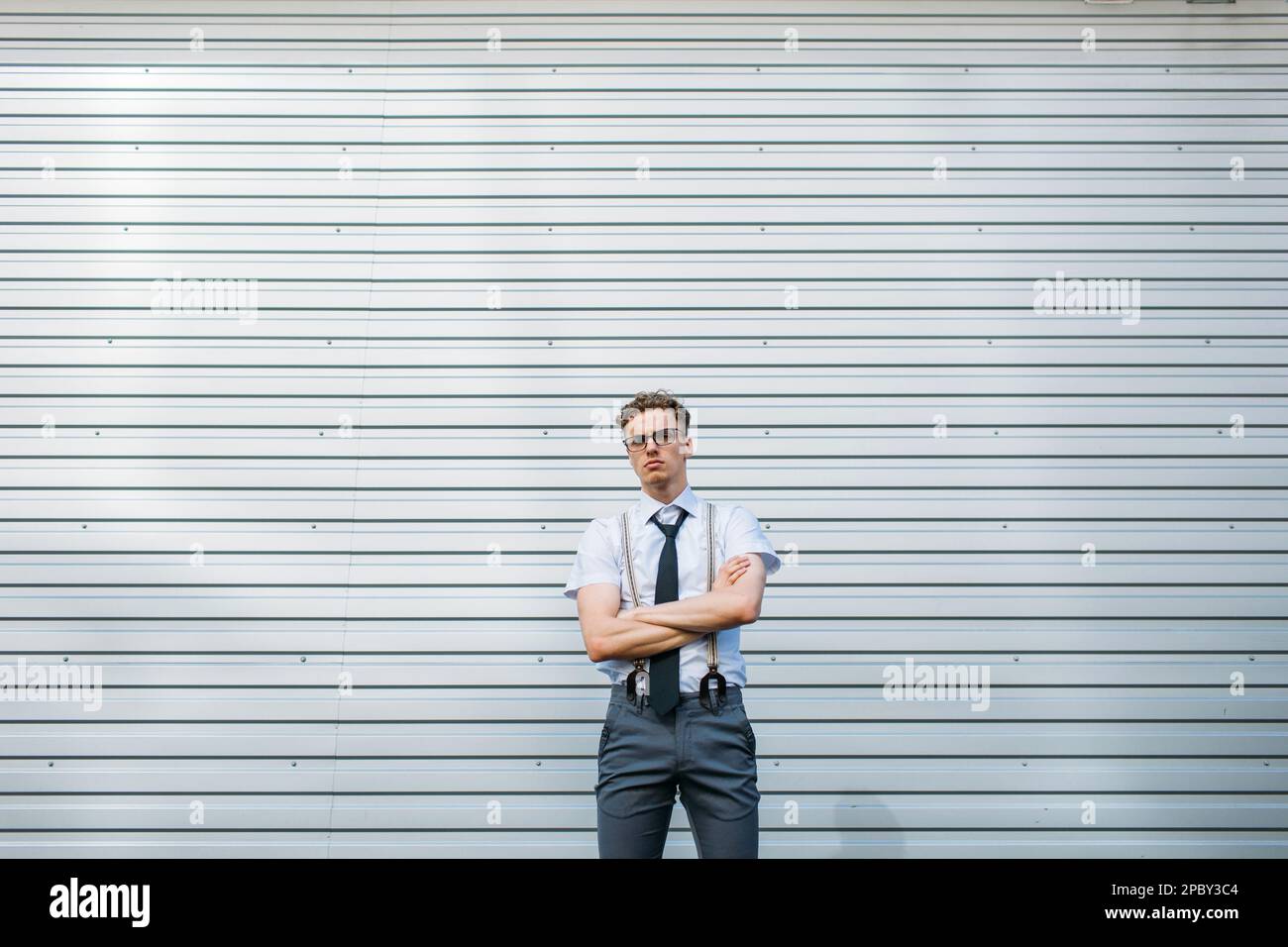 confident motivated stylish business man crossed Stock Photo - Alamy