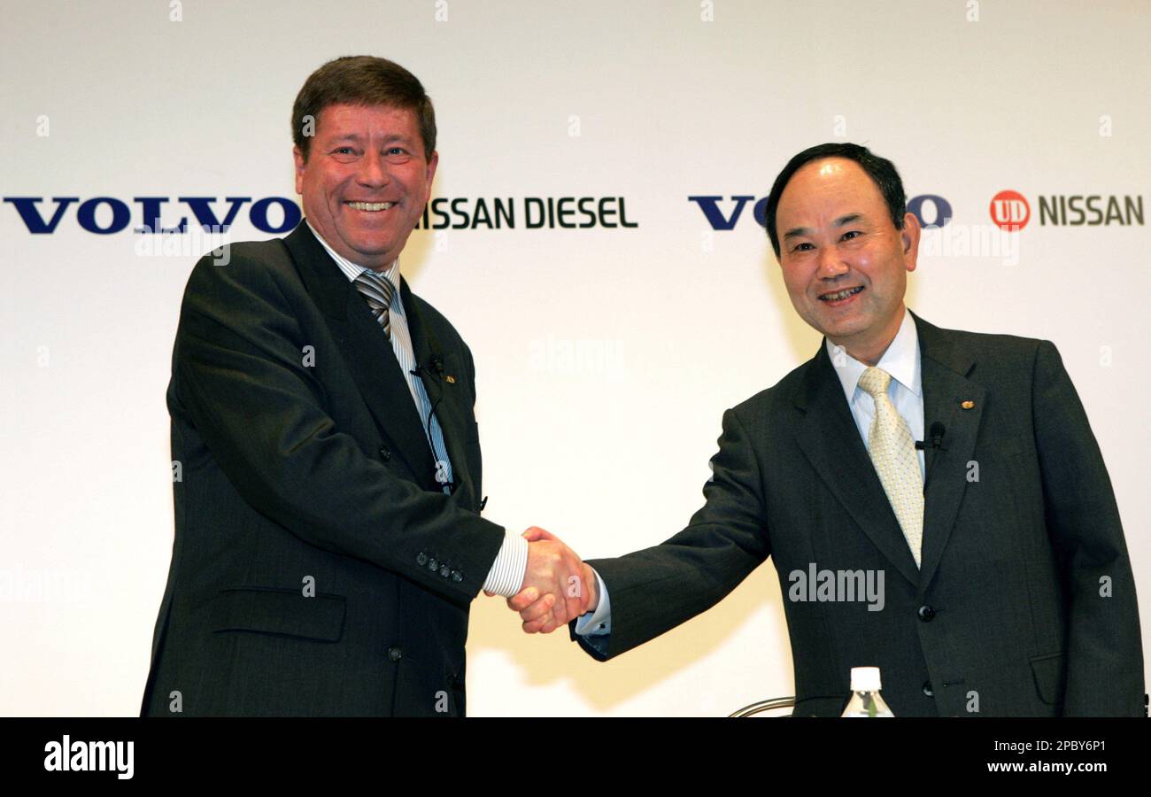 Jorma Halonen, left, executive vice president and deputy CEO of Volvo ...