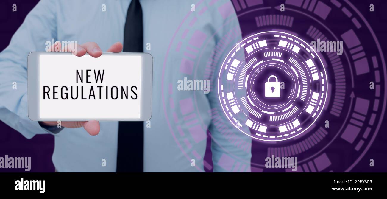 Text showing inspiration New Regulations. Business concept Regulation ...