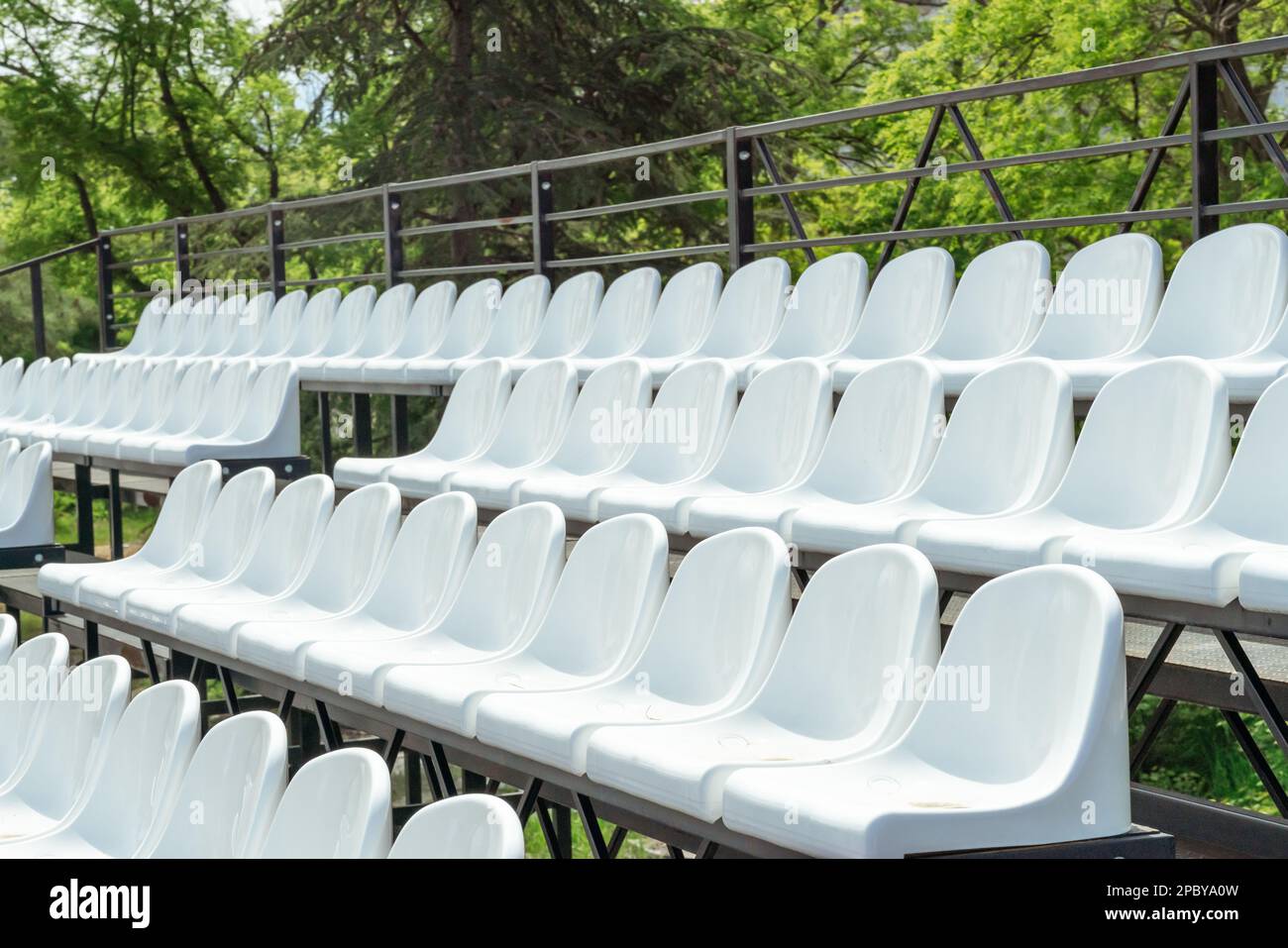 Seats of tribune on sport stadium. Concept of fans, chairs for audience ...