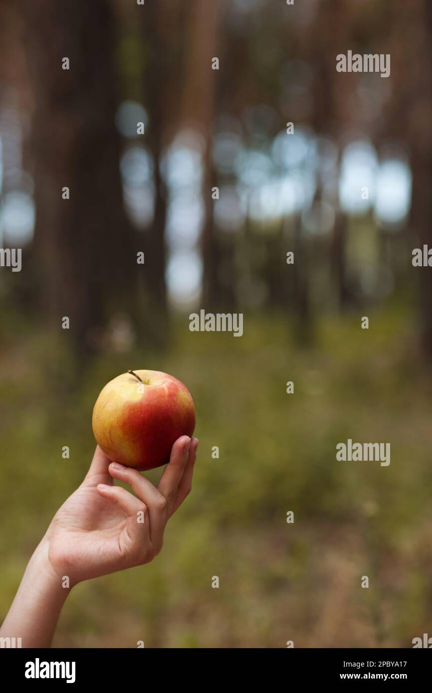 Diet food apple advertisement concept Stock Photo - Alamy