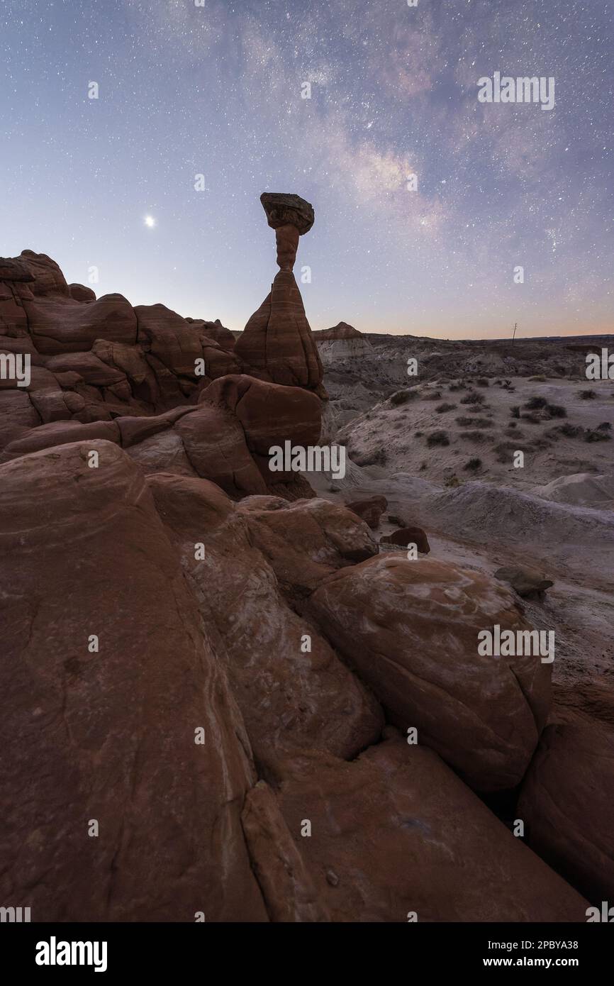 Spectacular scenery of rough rocky formations with uneven surface and ...