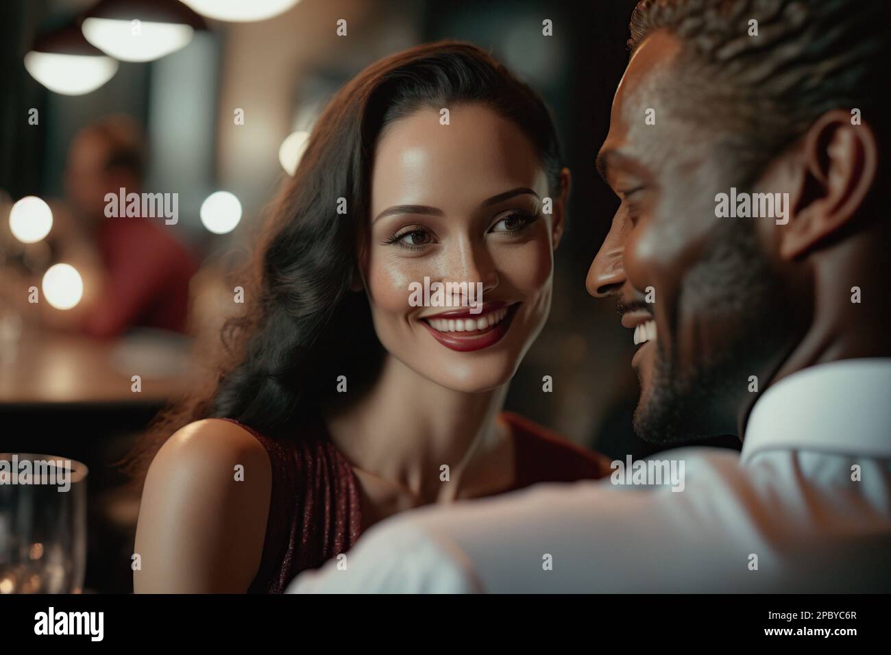 Young couple date restaurant hi-res stock photography and images - Alamy