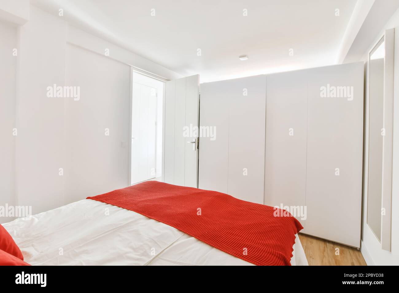 Comfortable bed covered red hi-res stock photography and images - Alamy
