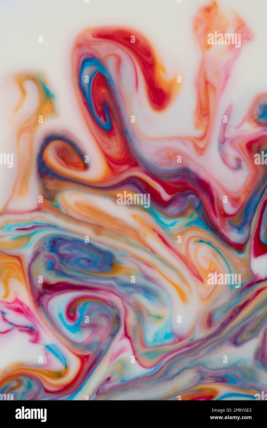 Abstract flow of liquid paints in mix Stock Photo - Alamy