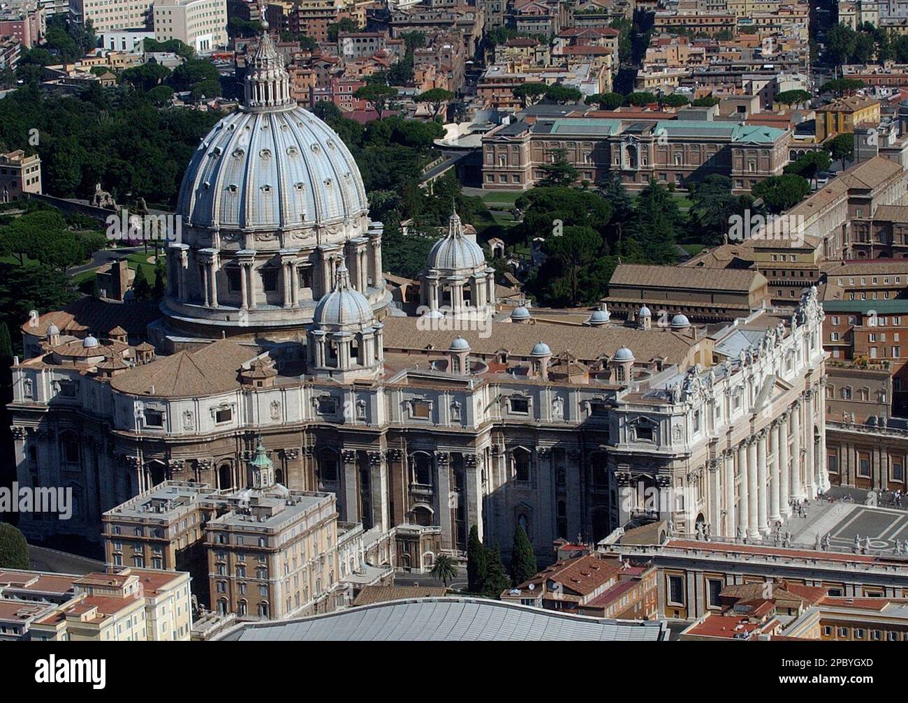 An aerial view of St. Peter's Basilica in this Aug. 14, 2004 photo. A ...