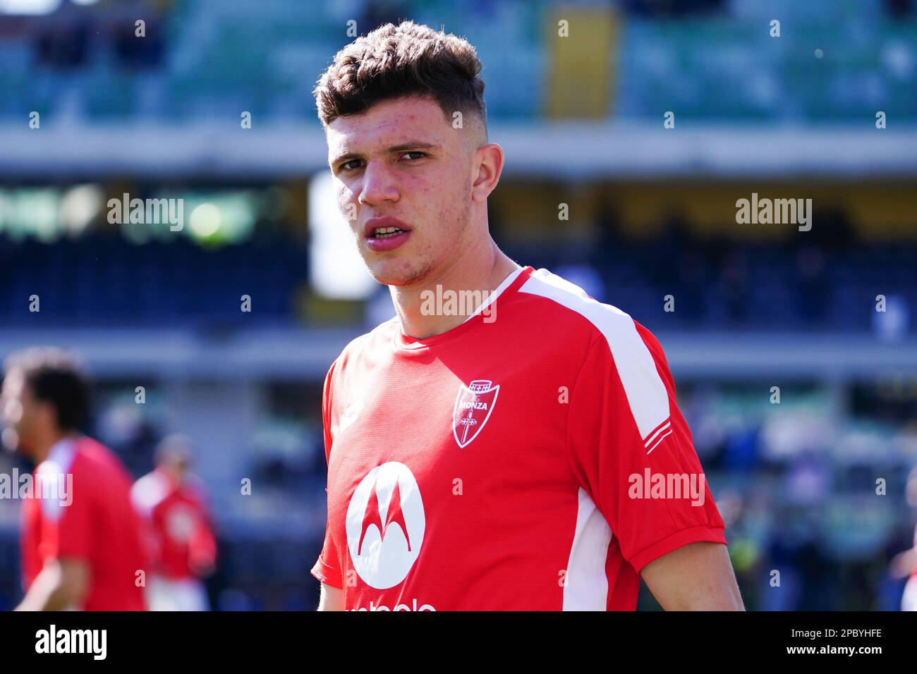 Verona, Italy, 12/03/2023, Franco Carboni (AC Monza) warmup before the ...
