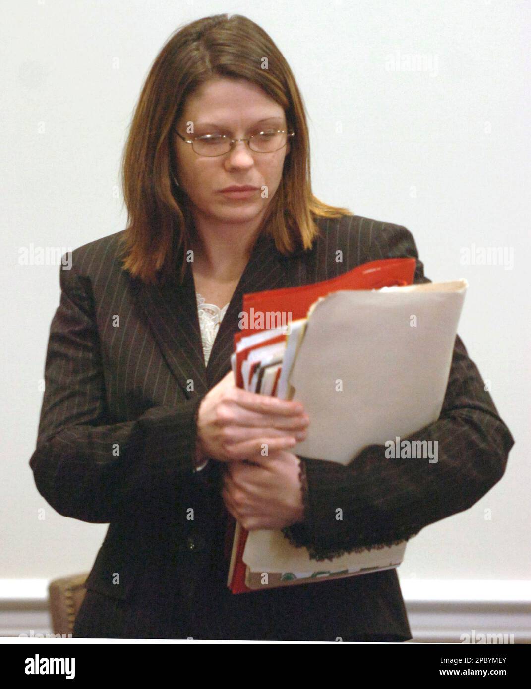 Liz Carroll enters the courtroom during her murder trial Friday, Feb ...