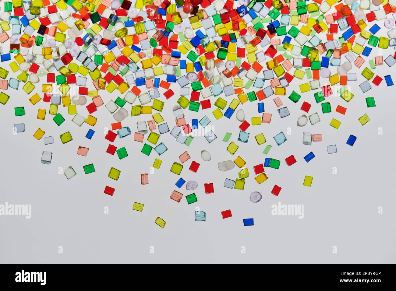 several different transparent colored plastic polymer resins Stock ...