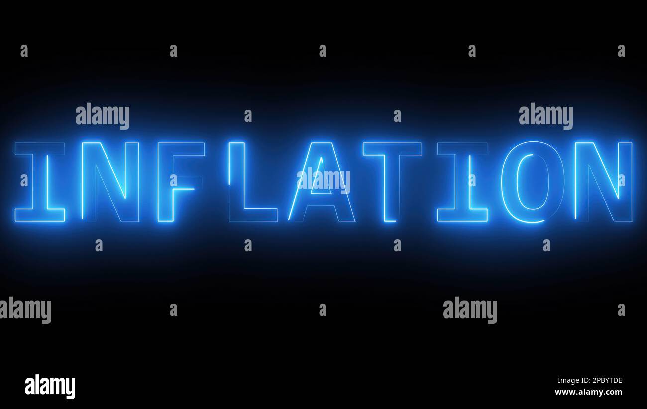 inflation text. Computer generated 3d render Stock Photo - Alamy