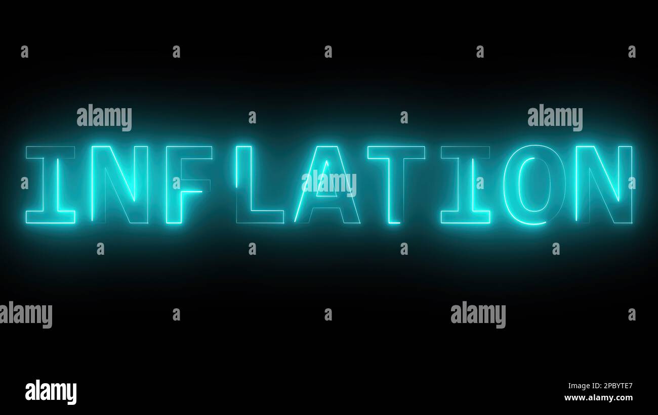 inflation text. Computer generated 3d render Stock Photo - Alamy