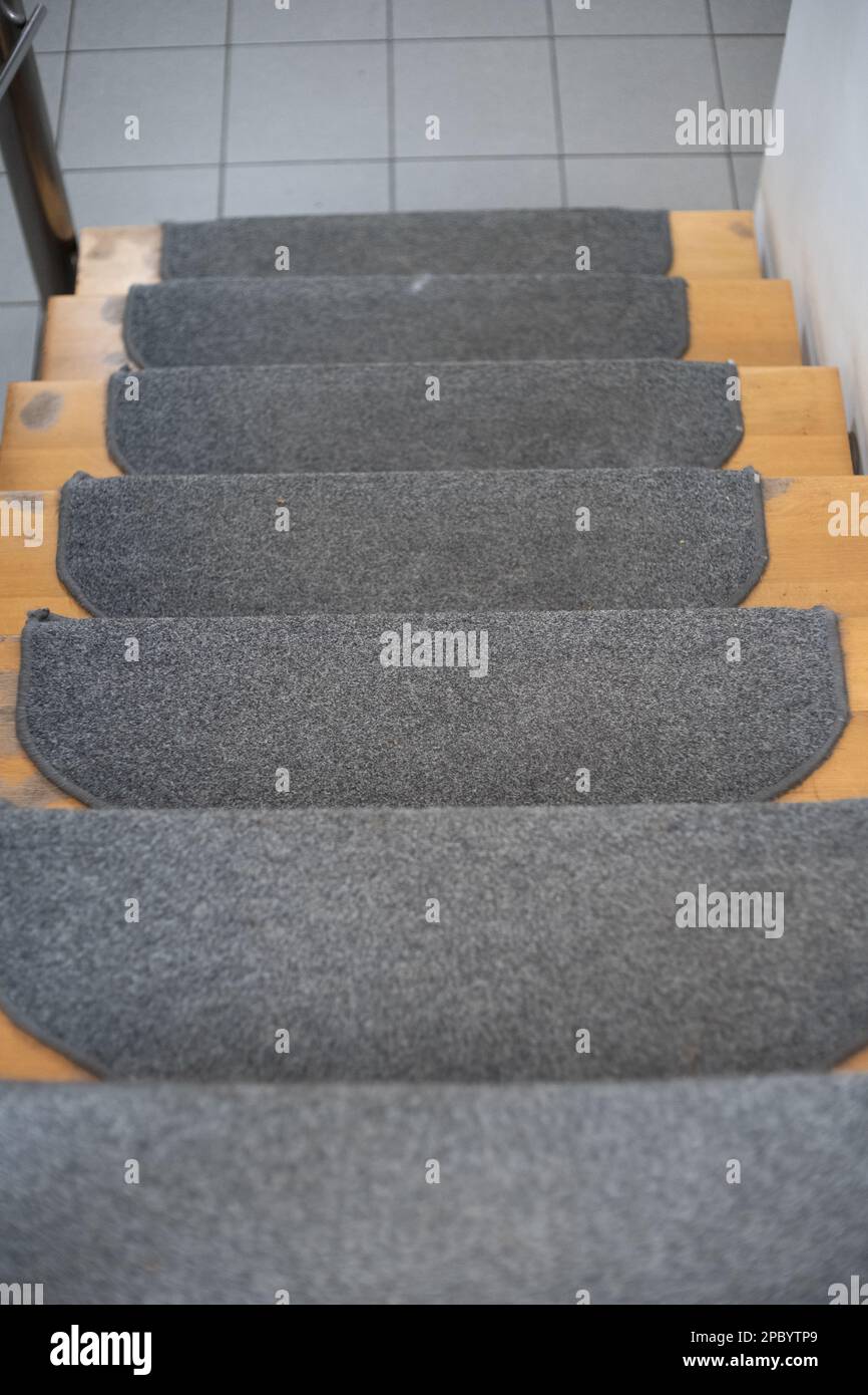 Indoor hollow staircase with safety handrails top view Stock Photo - Alamy