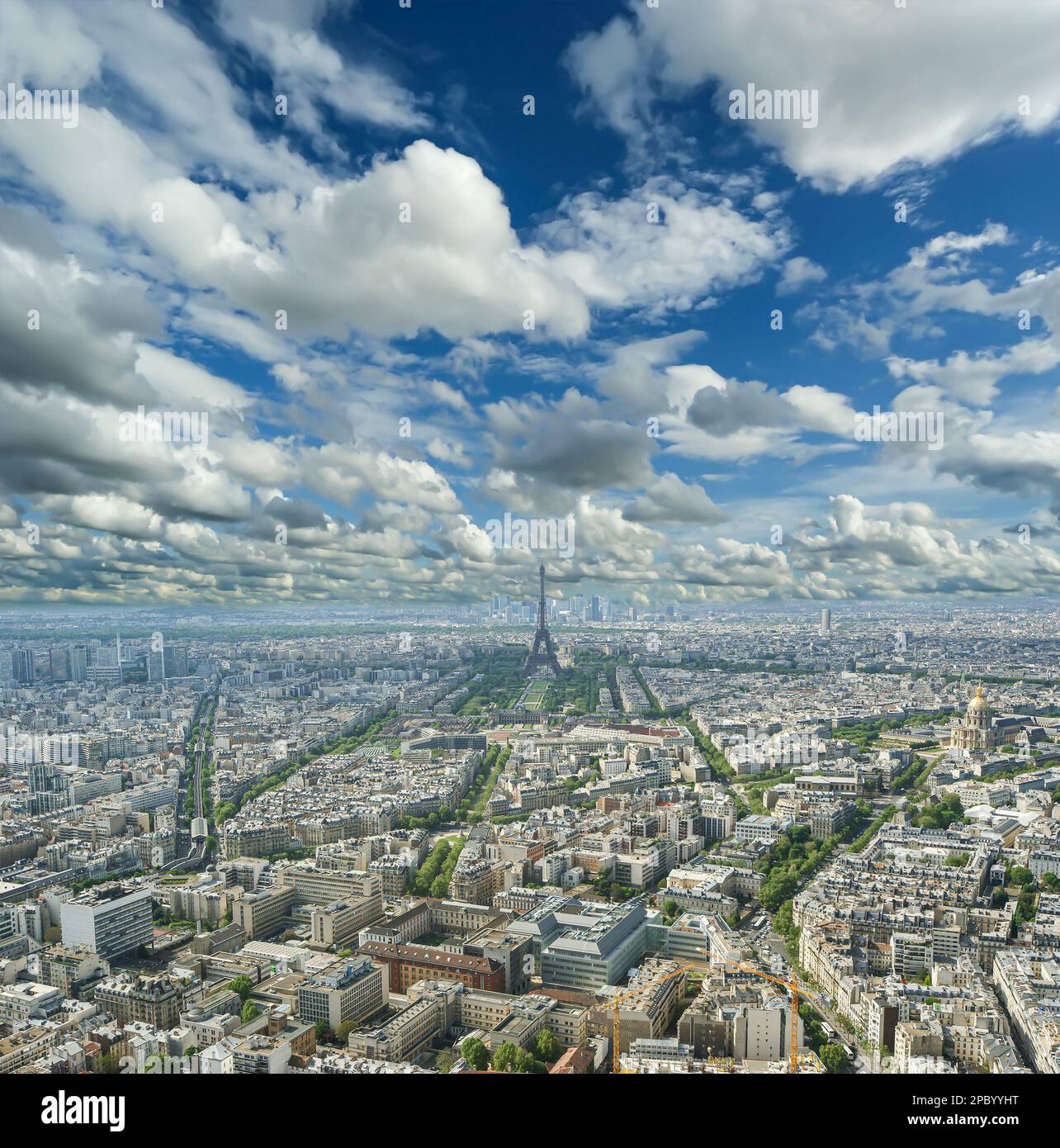 Paris skyline (cloudy summer day) , France Stock Photo - Alamy