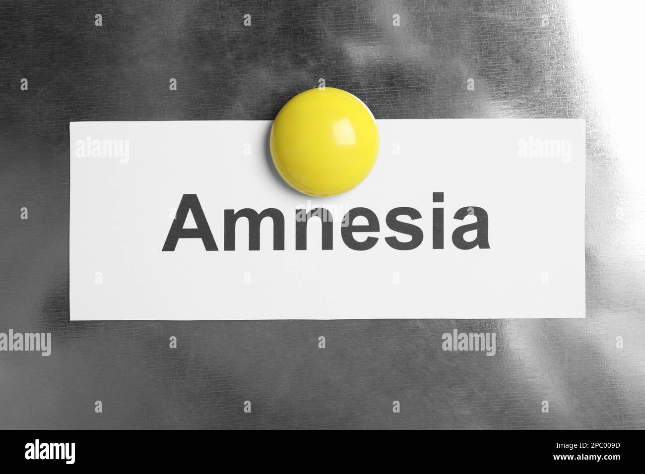 Sheet of paper with word Amnesia on magnetic board, closeup Stock Photo ...